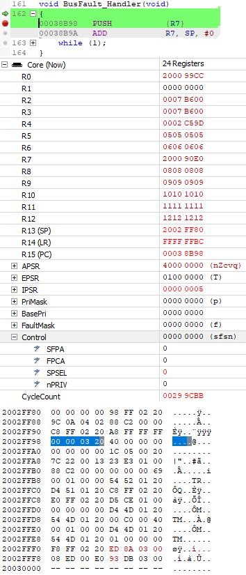 Bus Fault stack frame content - NXP Community