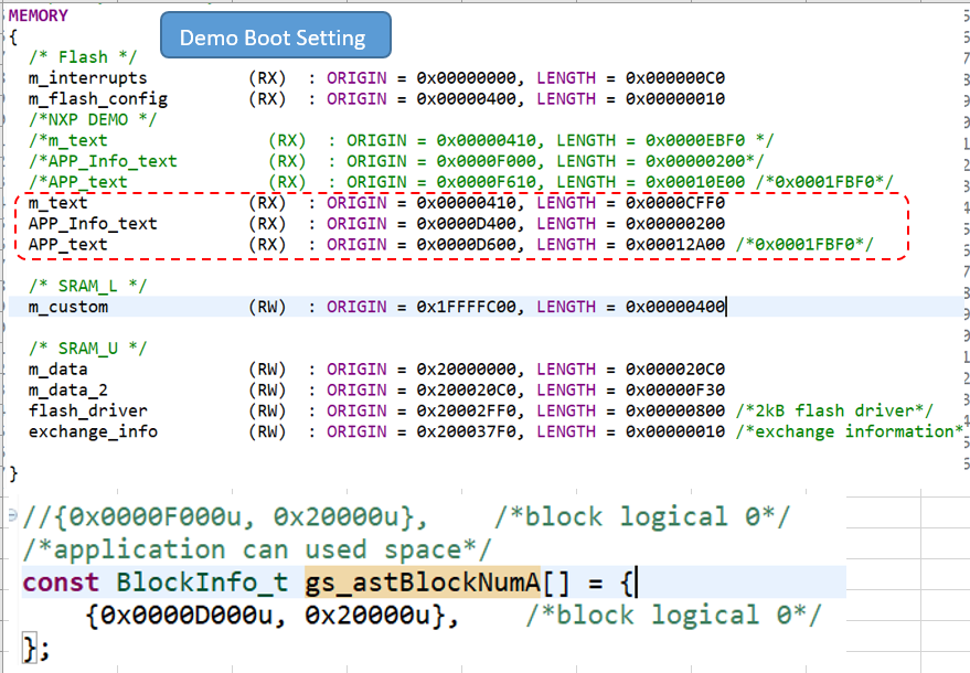 How to set the S32K116_17_flash.ld of S32K116 Bootloader and App ...