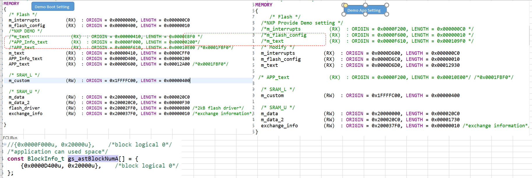 How to set the S32K116_17_flash.ld of S32K116 Bootloader and App ...