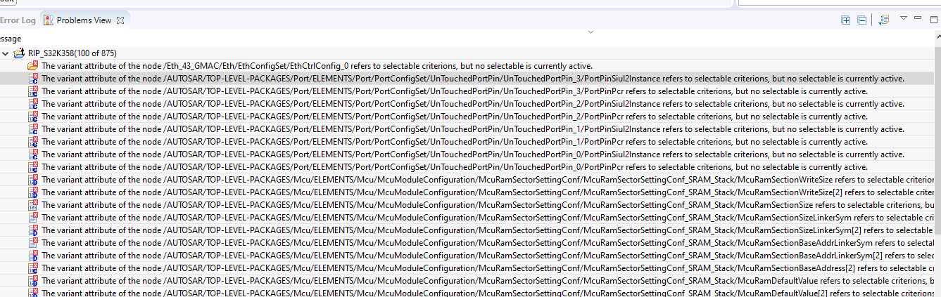 Solved: Mismatch in Variant Criterion path for MCAL SW32K358_RTD_R21_11_3.0.0_CD04_P02 with ...