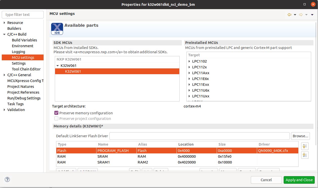 [K32W061] How to debug CHIP Lighting Example Application in MCUXpresso - NXP Community