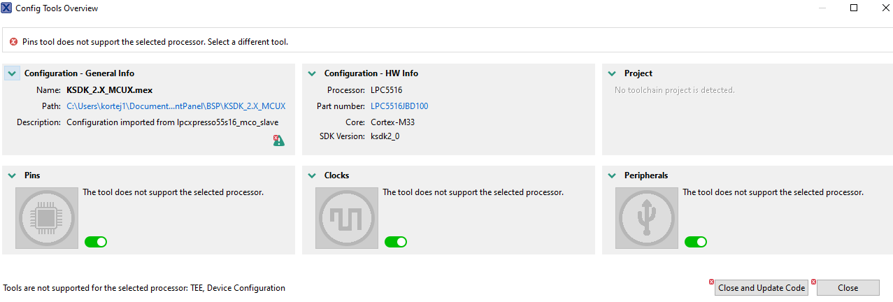 Tool does not support processor - NXP Community