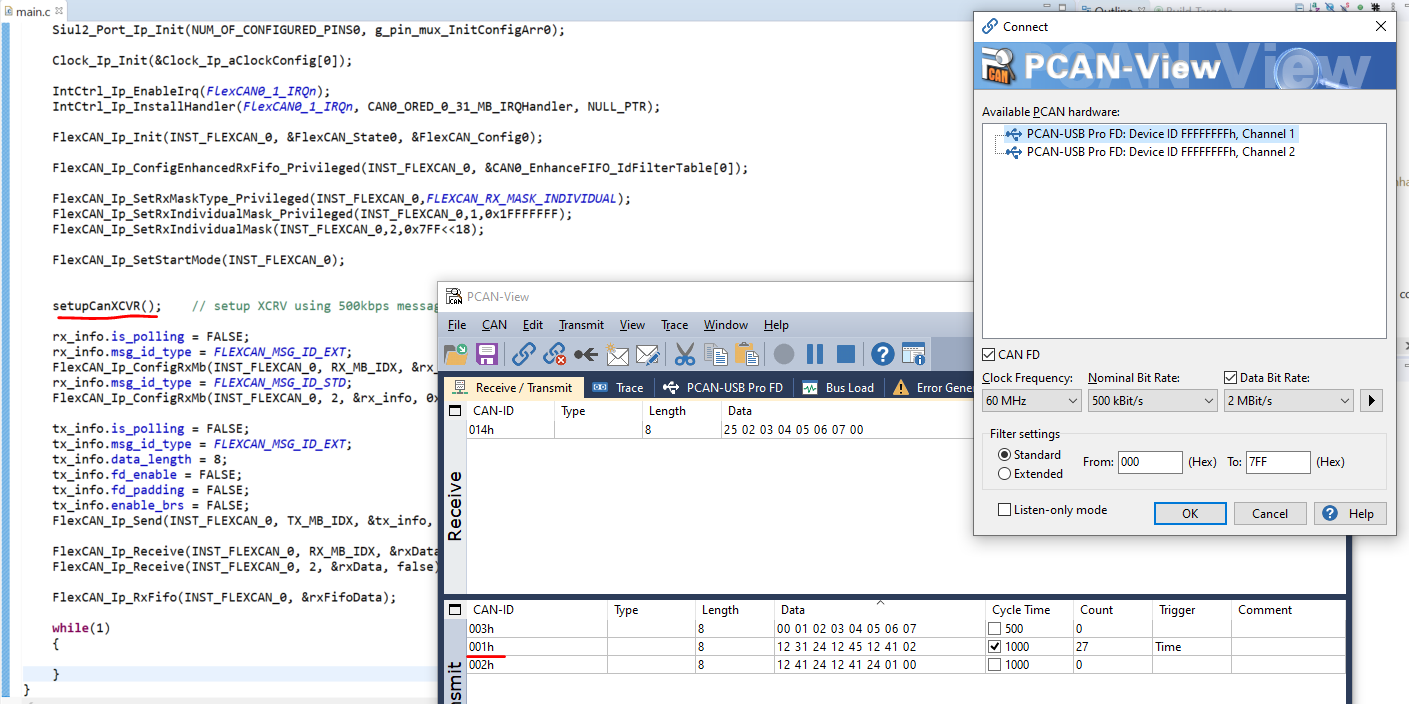 Solved: Re: FlexCAN driver (on S32K3X4EVB-T172 EVB) can't access via PCAN - NXP Community