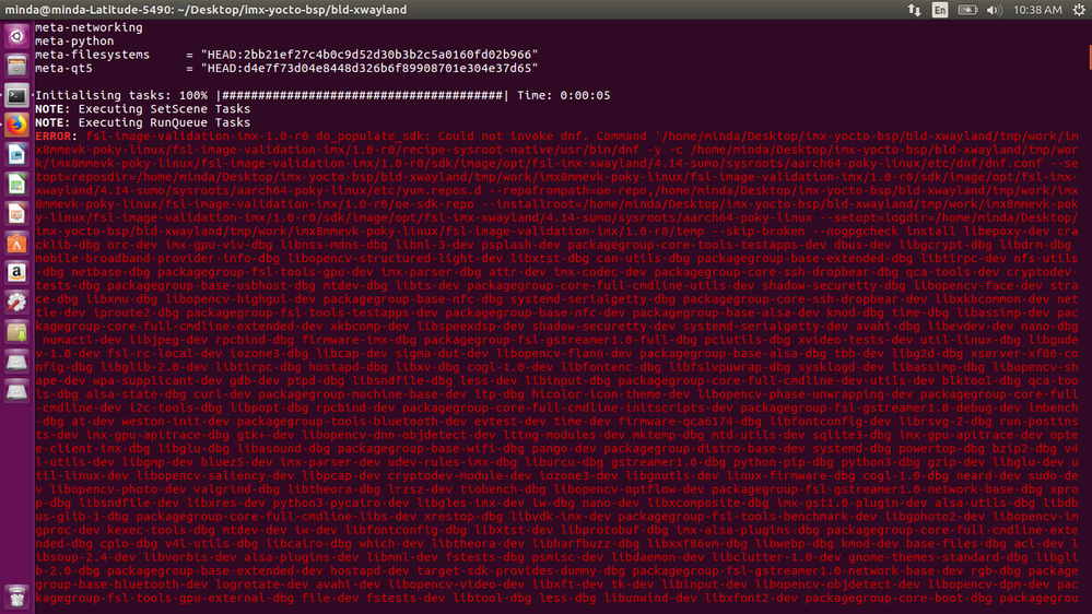 i.Mx 8mini :Error for -c populate_sdk -> fsl-image-validation-imx-1.0-r0 do_populate_sdk: - NXP ...
