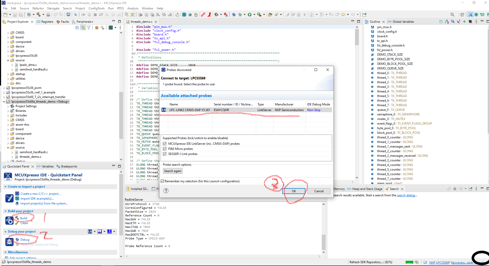 Solved: MCUXpresso: LCPXpresso55S69 can't debug - NXP Community