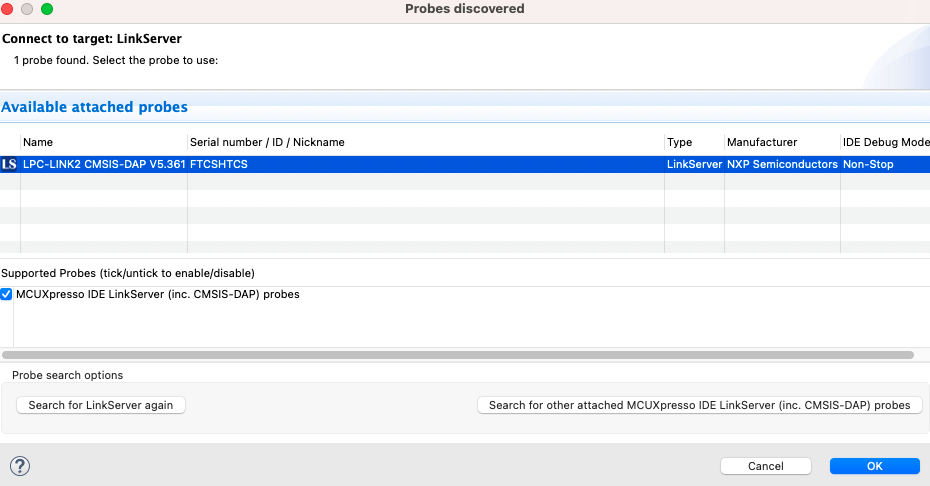 產品Debug 調試 LPC54114 (WLCSP49 package) 使用 LPC-Link2 SWD 接口 - NXP Community