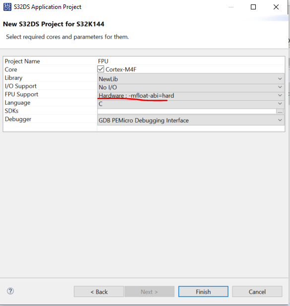 Solved: Re: FPU example for S32K144 - NXP Community