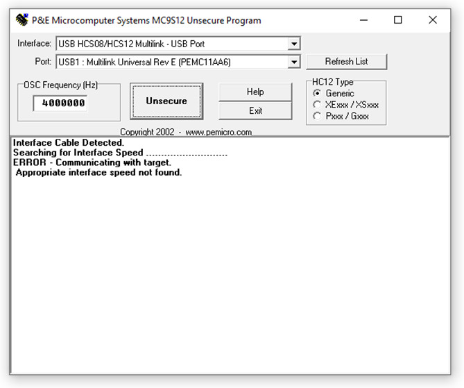 Solved: Debug and Flash the code in MC9S12A256 using PE micro [USB-ML-UNIVERSAL] in Code warrior ...