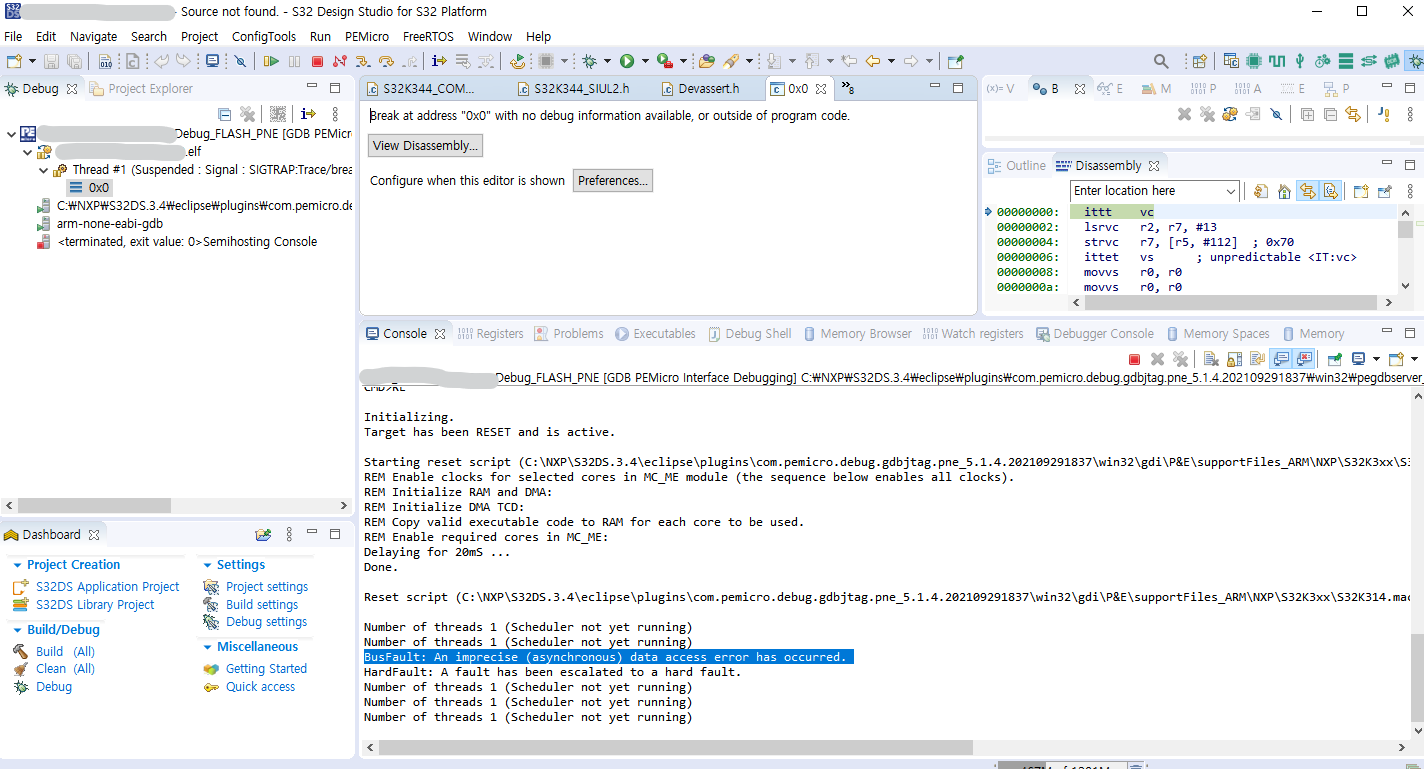 Solved Problems Starting A New Board Busfault An Imprecise Asynchronous Data Access Error