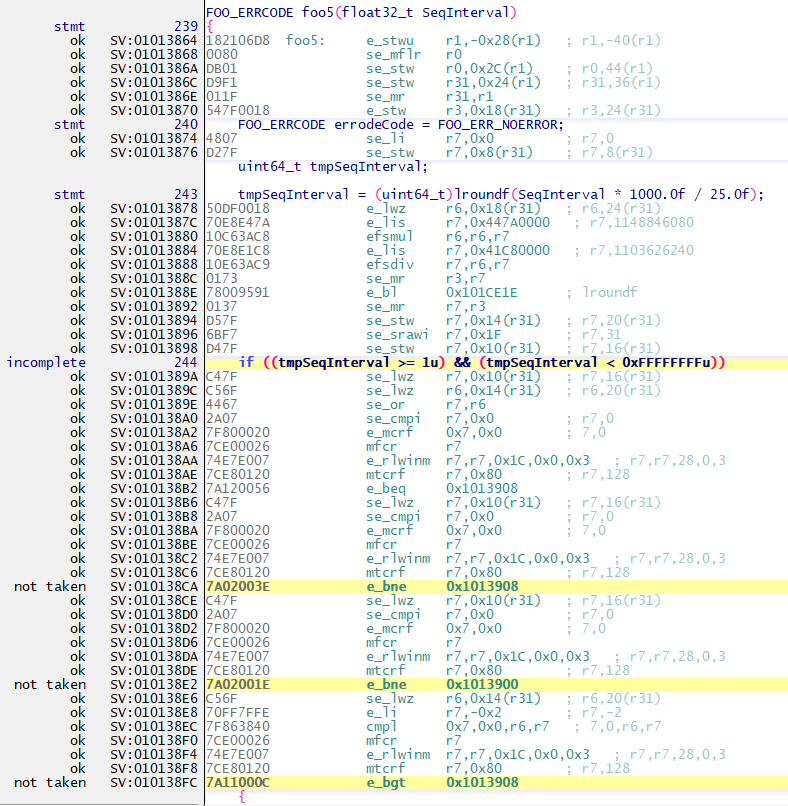 Cannot taken branch to measure code coverage on S32R294 - NXP Community