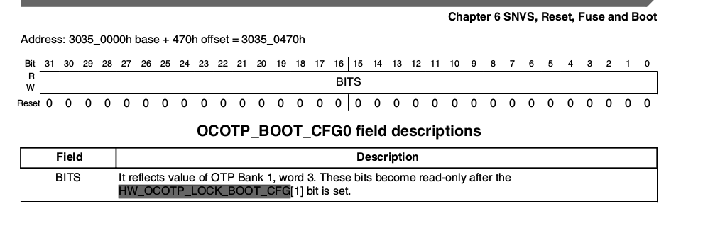 Solved: IMX7 BOOT_CFG Fuse map details - NXP Community
