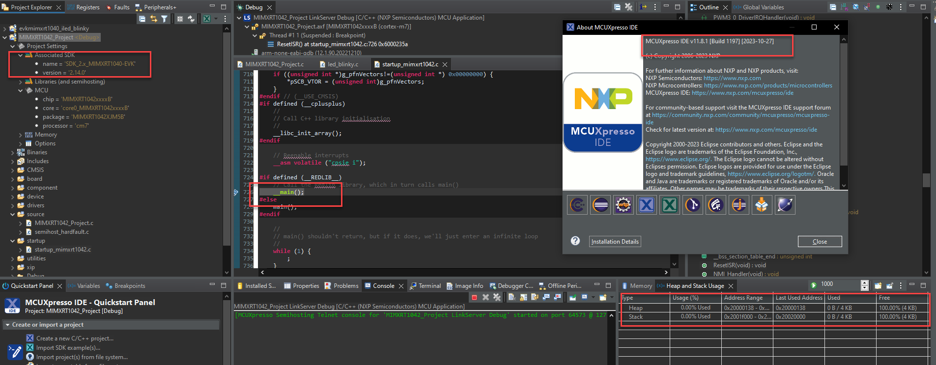 XRT1042 Stack Overflow when _main() function is called - NXP Community