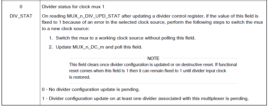 Solved: Divider configuration update is pending for CLKOUT0 - NXP Community