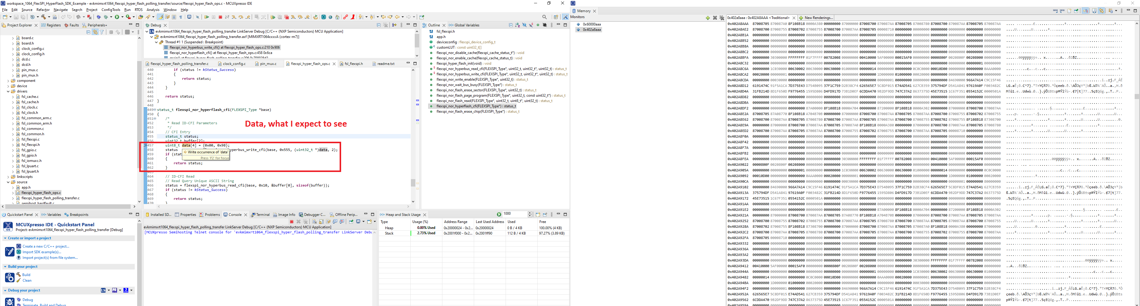 IMXRT1064 HyperRAM Usage - NXP Community