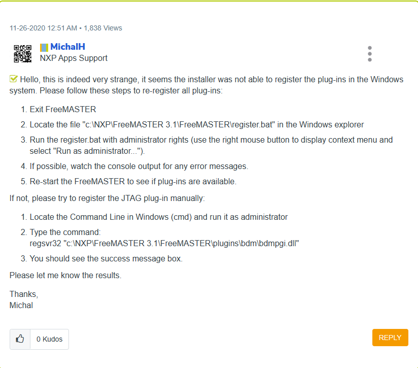 There are no plugins in my free master - NXP Community