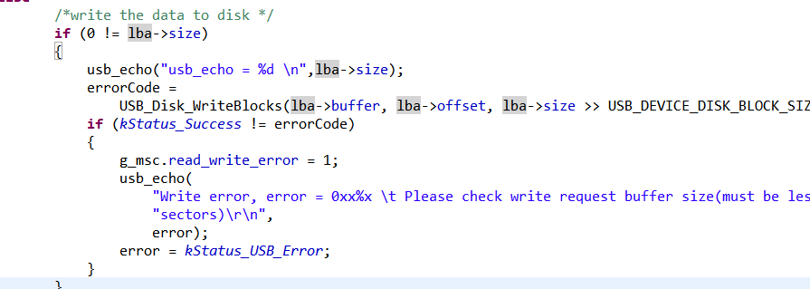 How to modify the size of usb msc write data - NXP Community