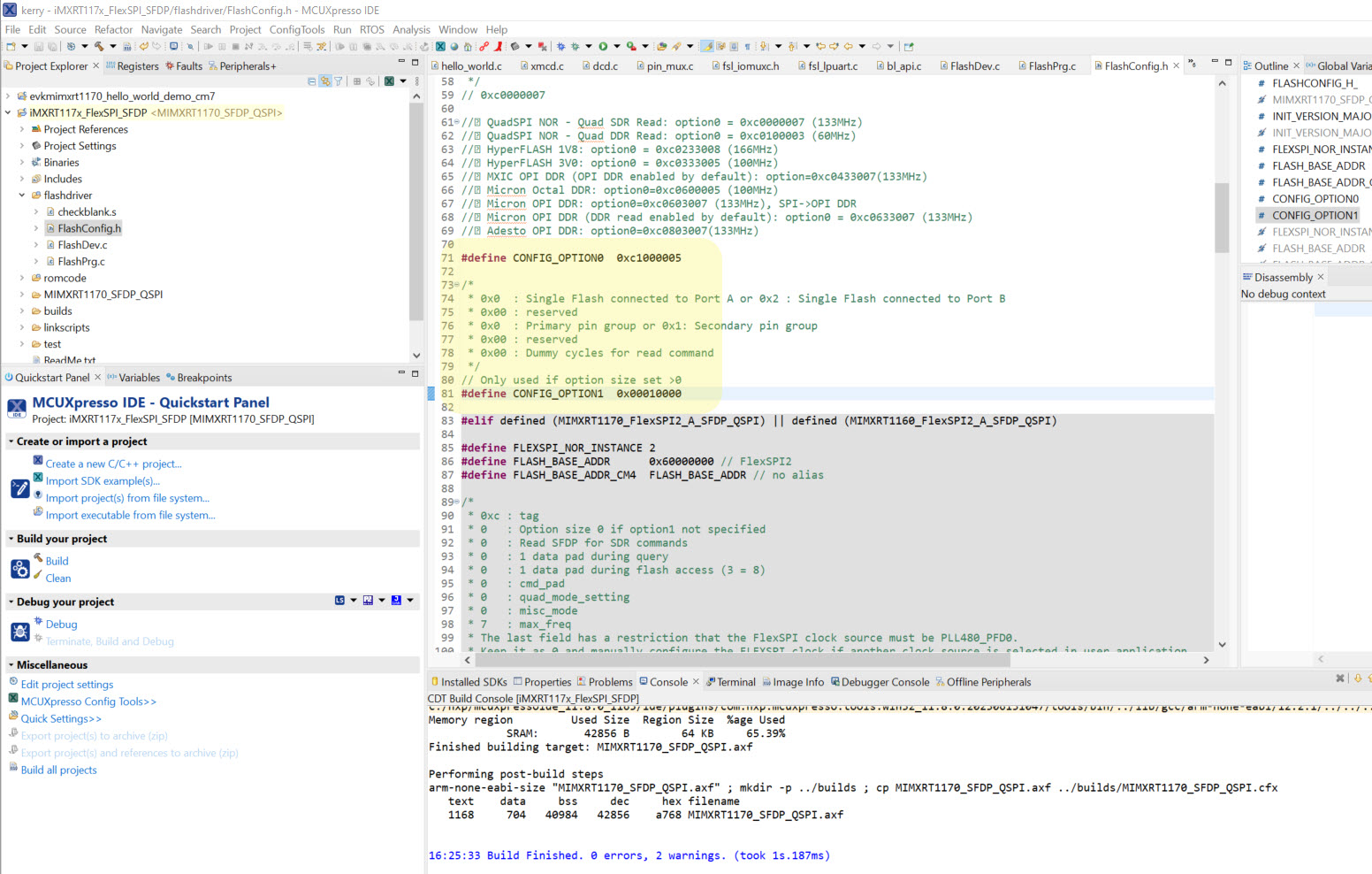 RT1170 flexSPI1 secondary QSPI flash debug flashdriver - NXP Community