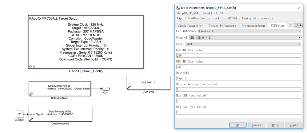 How to use the CCP Block in the MPC5643L Blocks from NXP? - NXP Community