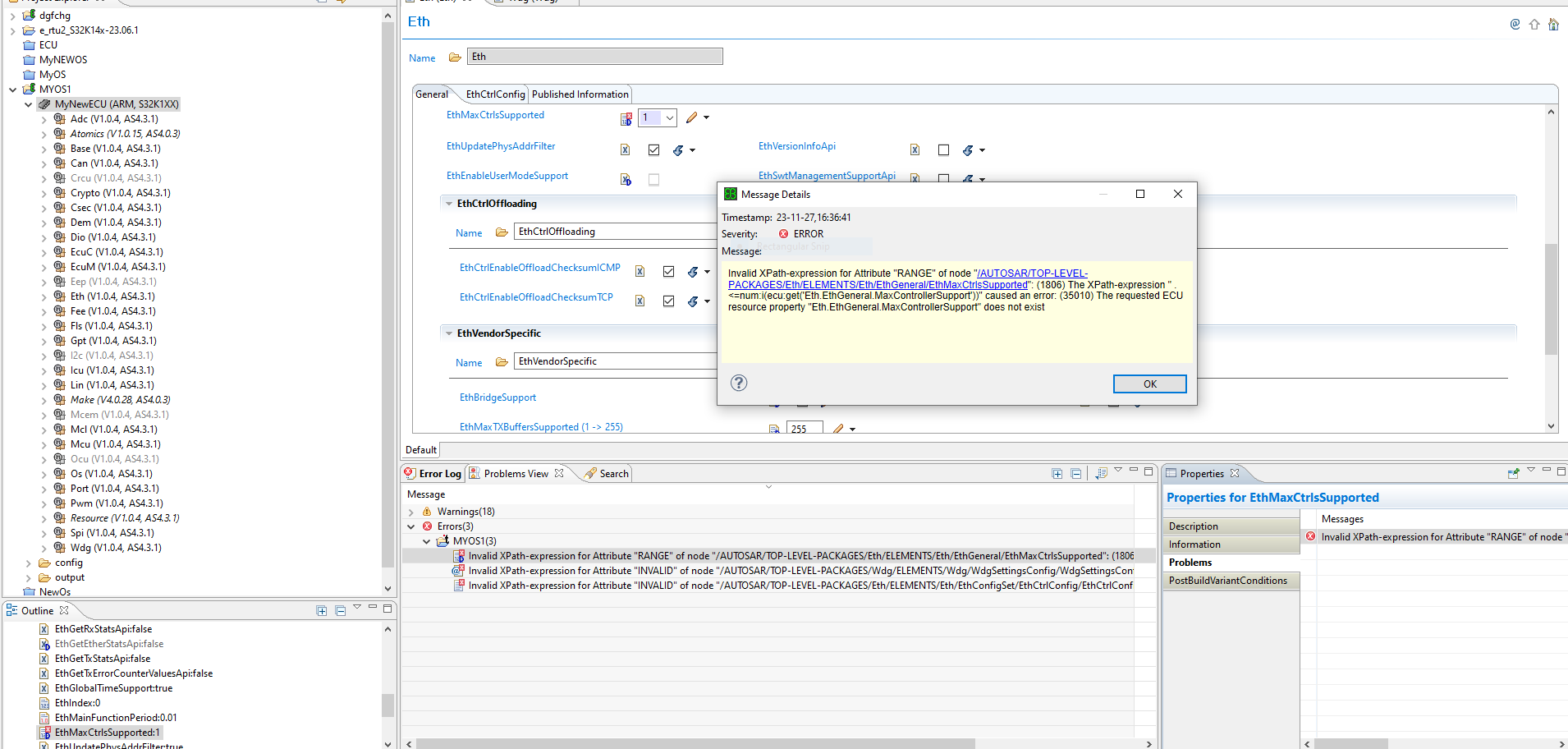 Error in Eb teros by using autosar mcal - NXP Community