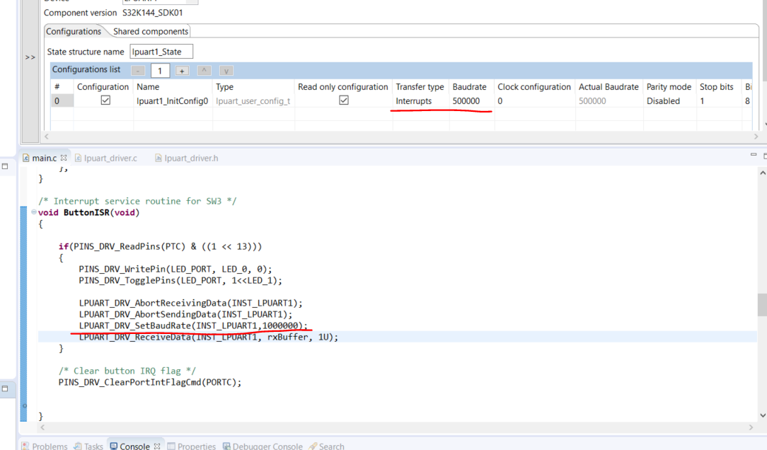 S32K144 LPUART baud rate change - NXP Community