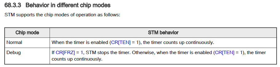 Solved: S32K322 STM0 can not work when StmFreezeEnable is set in GPT - NXP Community
