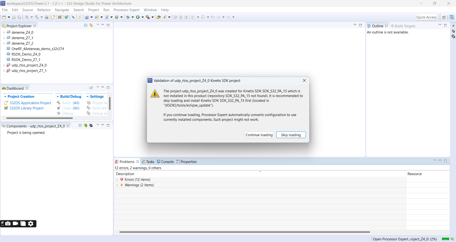 S32DS ide kinetis error diagnostic - NXP Community