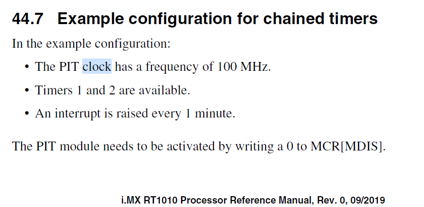 Max clock source for PIT on iMX RT1010 - NXP Community