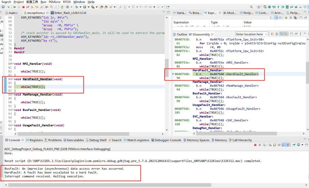 S32K312EVB-Q172 HardFault_Handler occurs before debugging starts - NXP Community