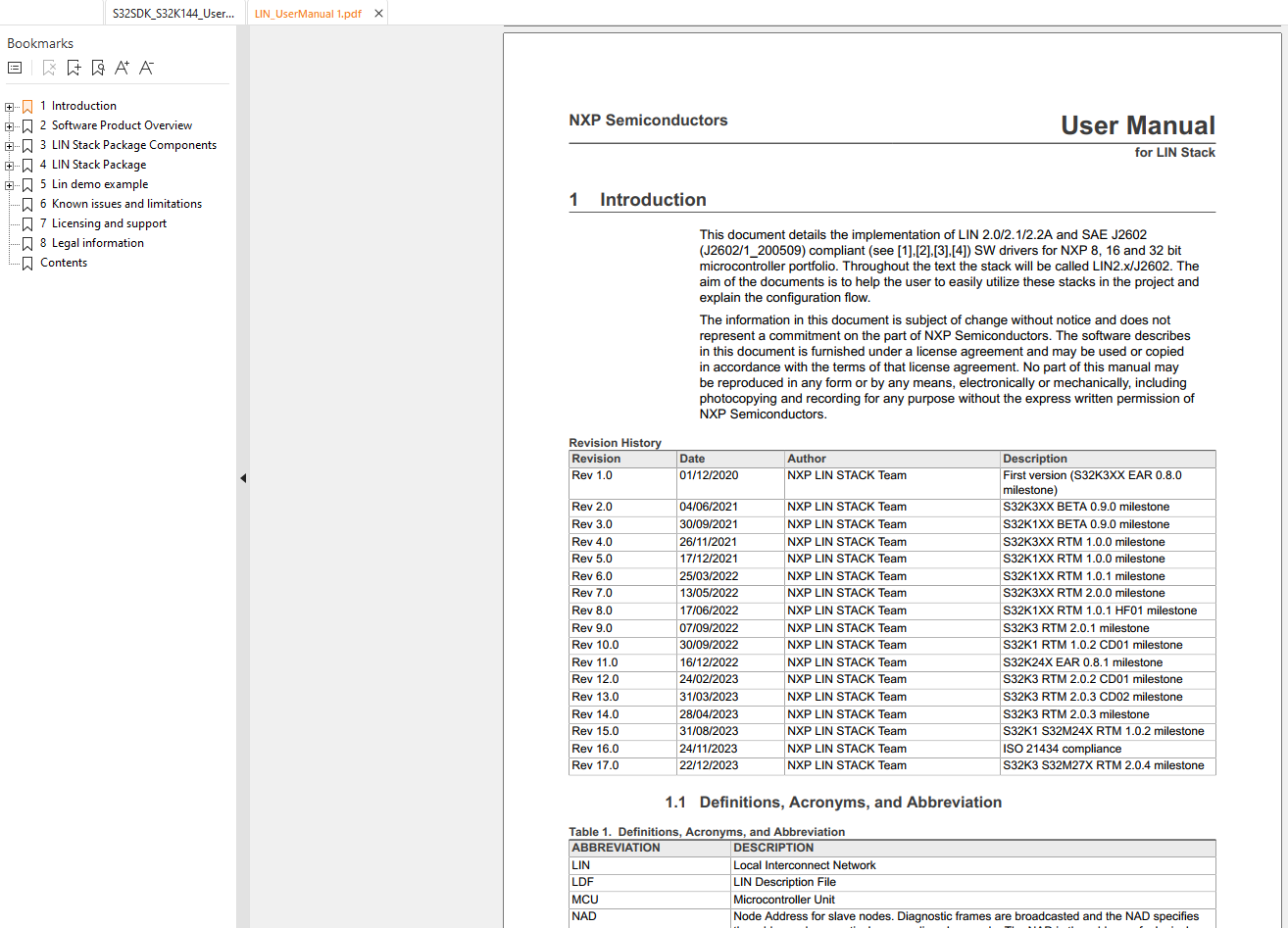 Solved: Application note for LIN Stack of S32K144 - NXP Community