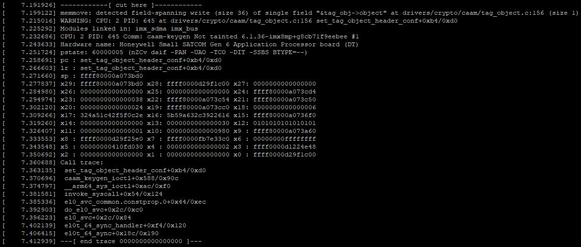 CAAM driver issues kernel warning - NXP Community