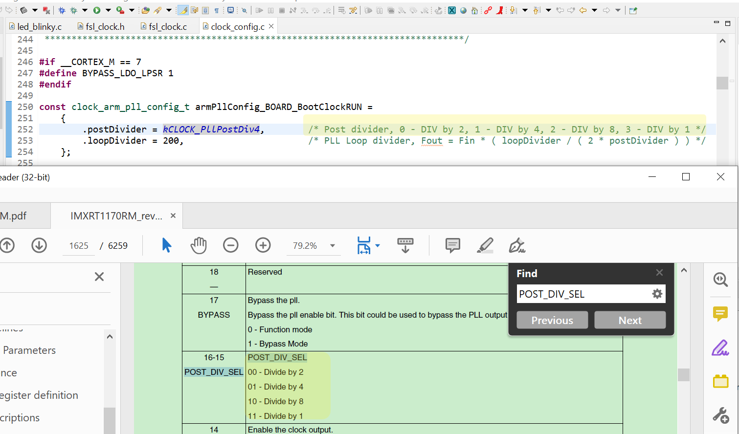 Solved: RT1160 SDK: clock_pll_post_div_t in file fsl_clock.h has the wrong enum values defined ...