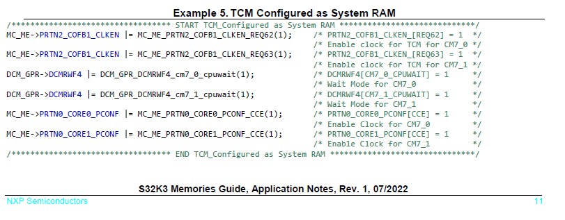 Solved: how to configure TCM memory to have access from multicore on S32K324 - NXP Community