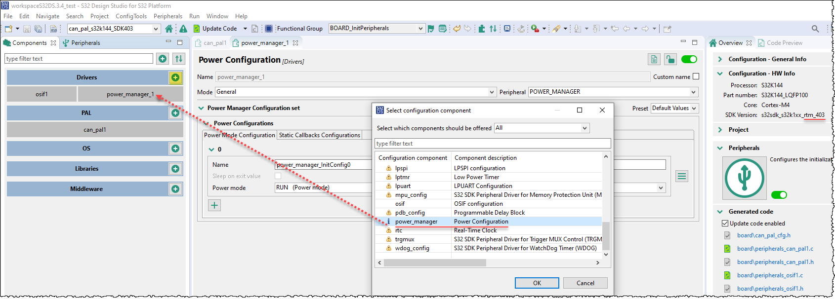 Design studio IDE for s32 platform 3.5 version not generating power ...