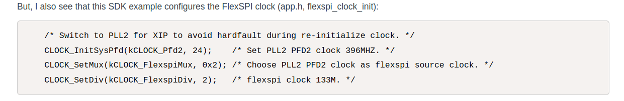 Re: imx rt 1024: flexpi clock when flash supposed to run 60 MHz? - NXP Community