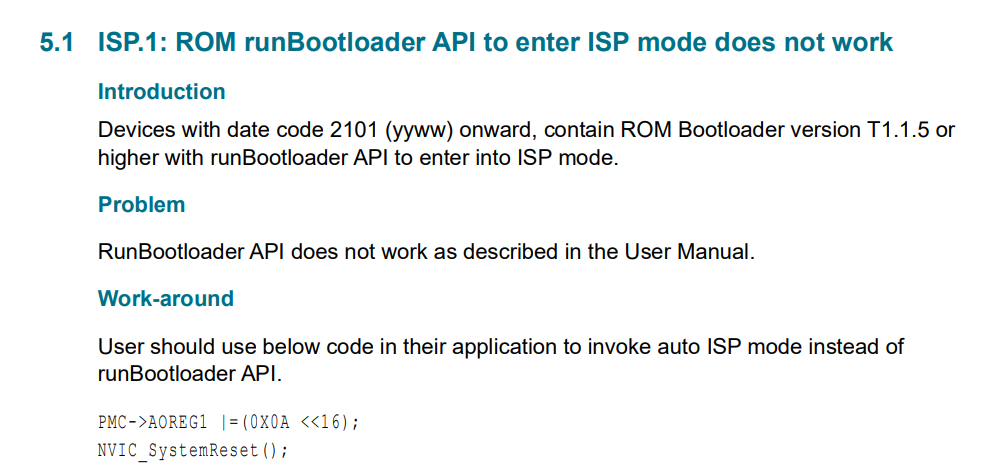Solved: Re: Jump to ISP bootloader from application mode - NXP Community