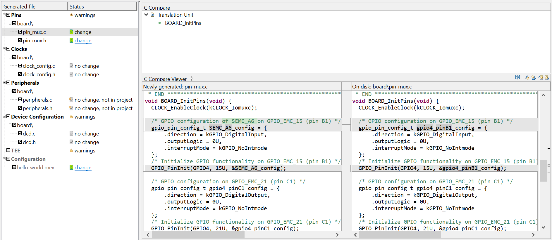 Pin List - identifier warnings - NXP Community
