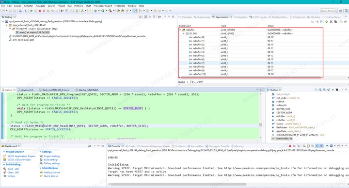 QSPI write failed on S32K148EVB-144 - NXP Community