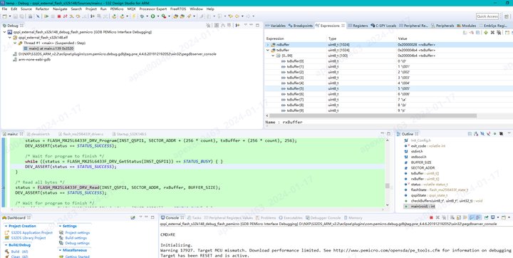 QSPI write failed on S32K148EVB-144 - NXP Community