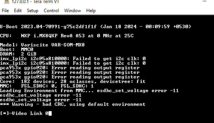 u-boot stopped at -Video Link 0 while booting mx8 - NXP Community