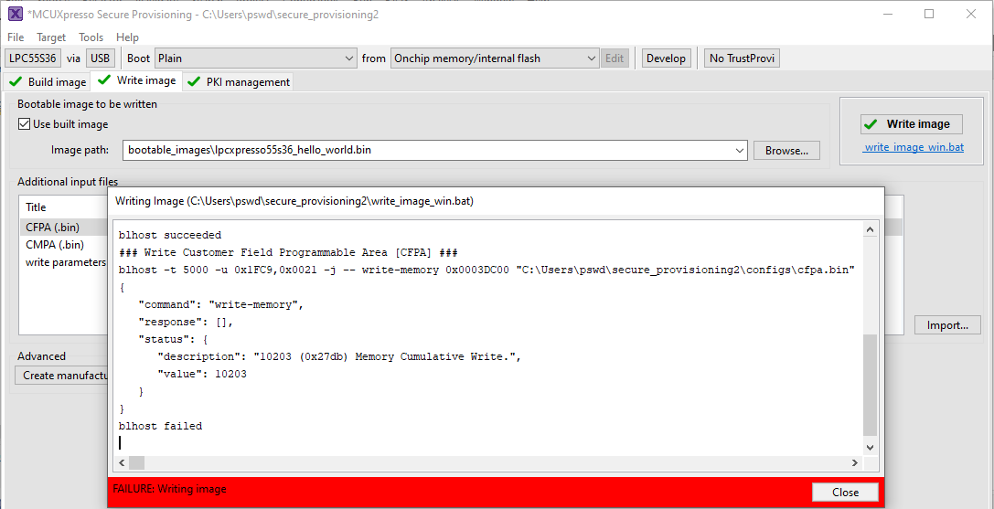 Solved: LPCXpresso55S36 unable to connect wire for probe index - NXP Community