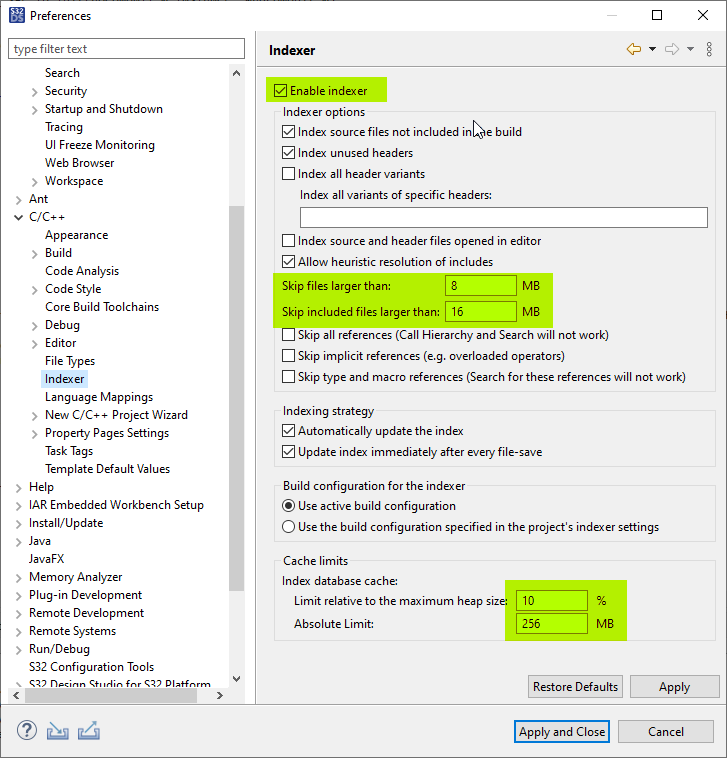 Solved: CDT indexer gets stucks in S32DS - NXP Community
