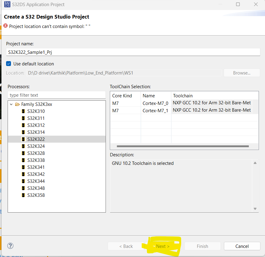Solved: S32 Design studio 3.5-Application project creation issue - NXP Community
