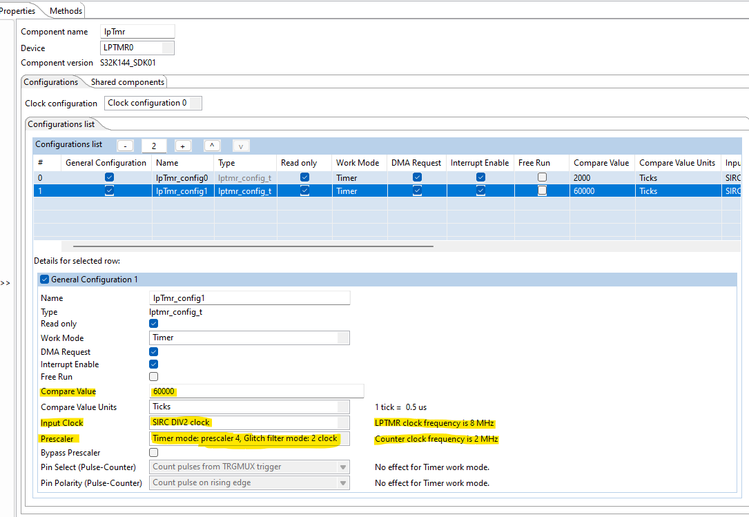 How To Configure Sirc Div2 Clock In Lptmr Component Before Entering