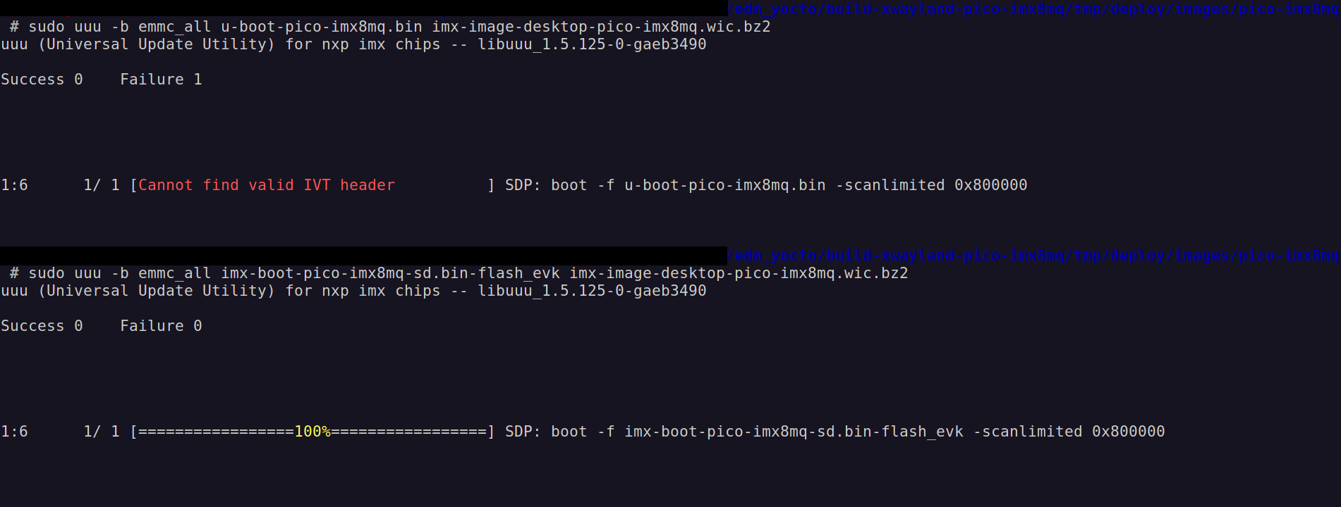 Solved: Problem flashing an iMx8MQ with 'uuu' to flash e.MMC - NXP Community
