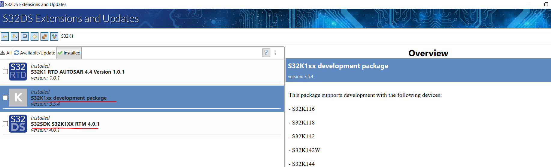 No SDK for S32K1xx MCUs in S32 DS - NXP Community