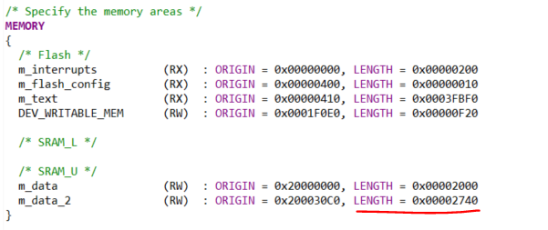 Solved: section `.stack' is not within region `m_data_2' - NXP Community