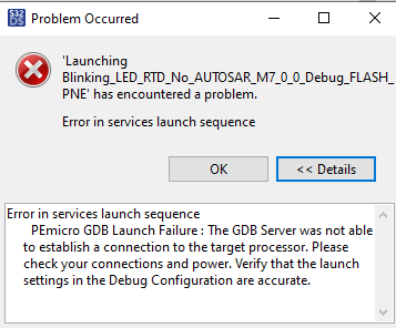 Solved: Debugger PE Micro connection error for S32K396 - NXP Community