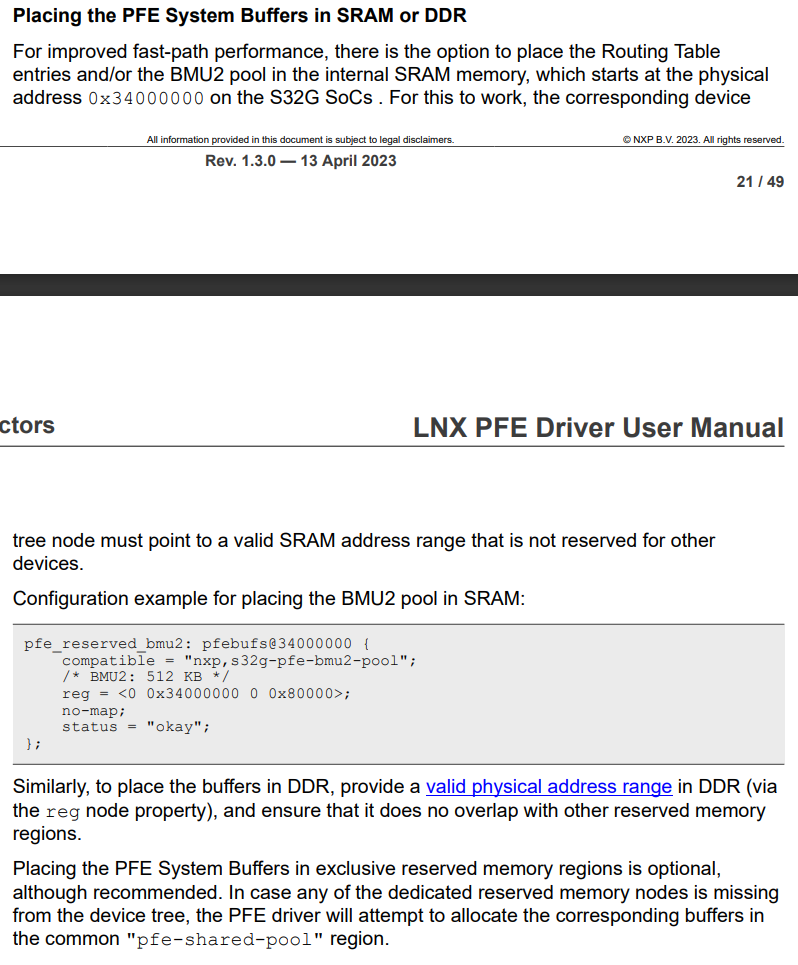 Solved: S32G2 LinuxBSP 39.0 Placing the PFE System Buffers in DDR - NXP Community