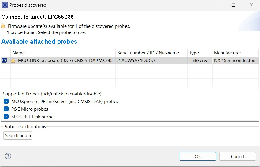 Solved: LPC55S69-evk "0 available SWD Devices detected" - NXP Community