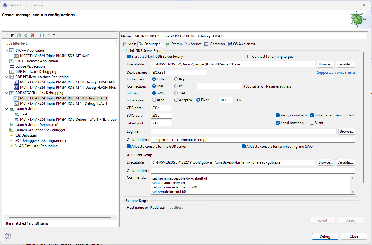 Solved: Re: Unable to debug S32K324 using S32 Design Studio and JLink Base - NXP Community